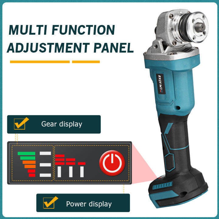 Mustool 800W 100/125mm Angle Grinder 3 Speed Lithium-Ion Battery ...