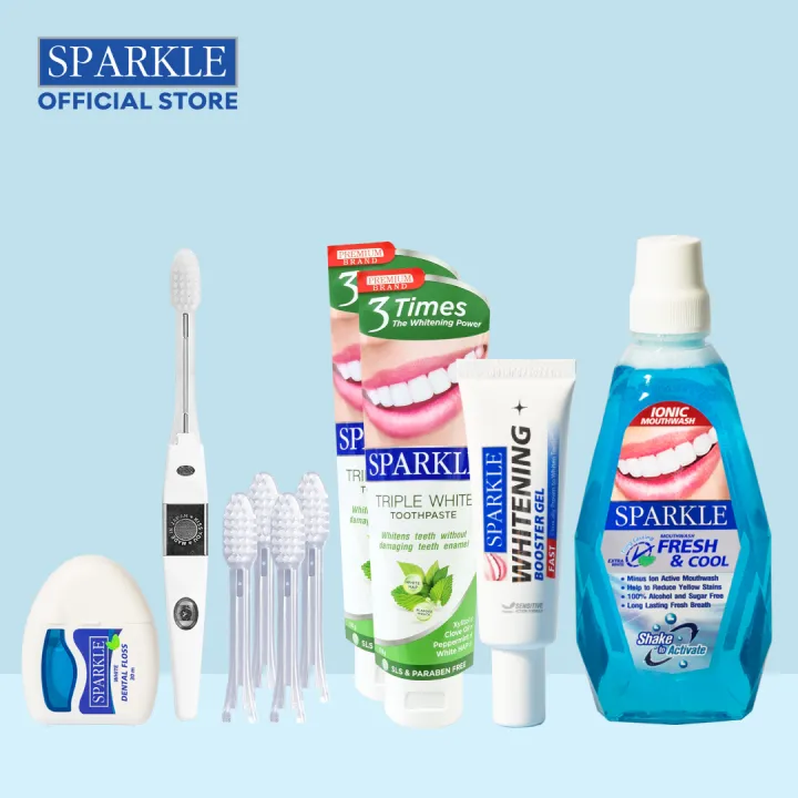 SPARKLE Ultimate Teeth Whitening Regimen (Toothpaste, Toothbrush ...