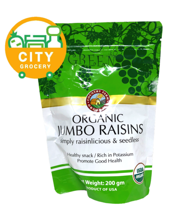 Country Farm Organics Raisins Green Seedless Jumbo Size, 200G, | Lazada