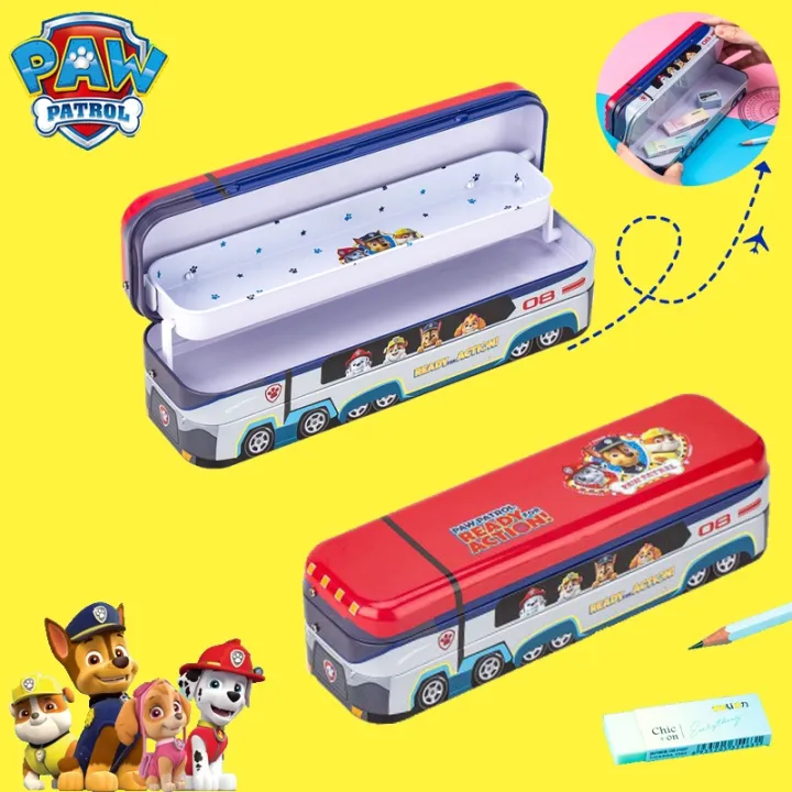 【Junjun】PAW Patrol กล่องดินสอโลหะ สามชั้น แบบมัลติฟังก์ชั่น กล่องดินสอเหล็ก ของใช้เด็ก เครื่อง ...