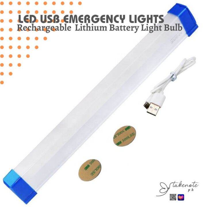 LED Emergency Light USB Rechargeable Dimmable Lithium Battery Light ...