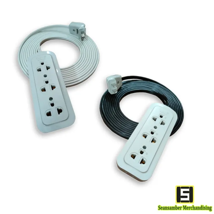 Extension Cord with Omni 3Gang Universal Outlet and Swing Type Plug ...