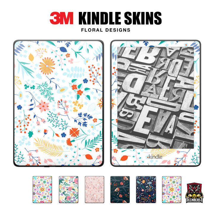 3M Floral Kindle Paperwhite Oasis Kobo Basic PPW 4 5 Skin Techbeast ( MESSAGE YOUR EBOOK MODEL ...