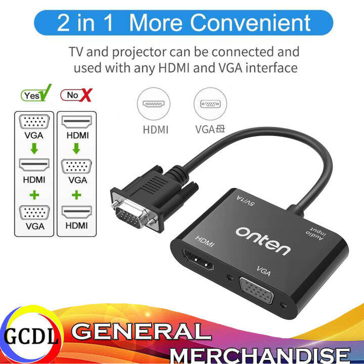 VGA Splitter 1 VGA in HDMI VGA 2 Out (VGA HDMI Interface Display at The ...