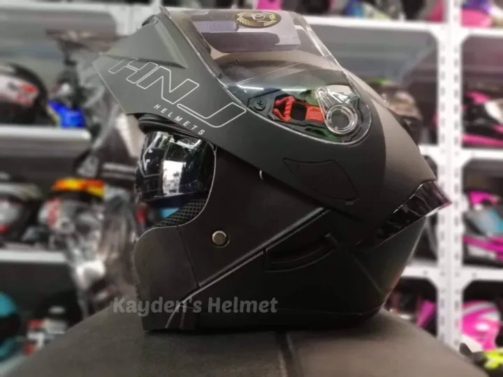 HNJ MATTE BLACK MODULAR HELMET(WITH TUBEMASK) | Lazada PH