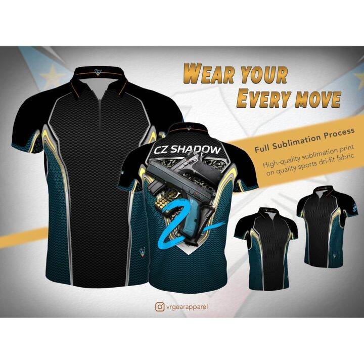 CZ Shadow 2 (Blue Black) Full Sublimation Polo Shirt VR Gear Apparel ...