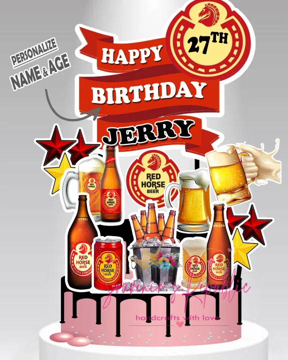RED HORSE Personalized Cake Topper Set | Lazada PH