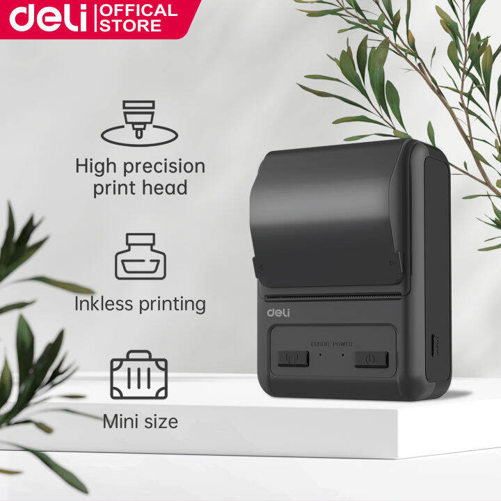 Deli Mobile Thermal Printer (60mm/S) Waybill Printer Bluetooth/USB ...
