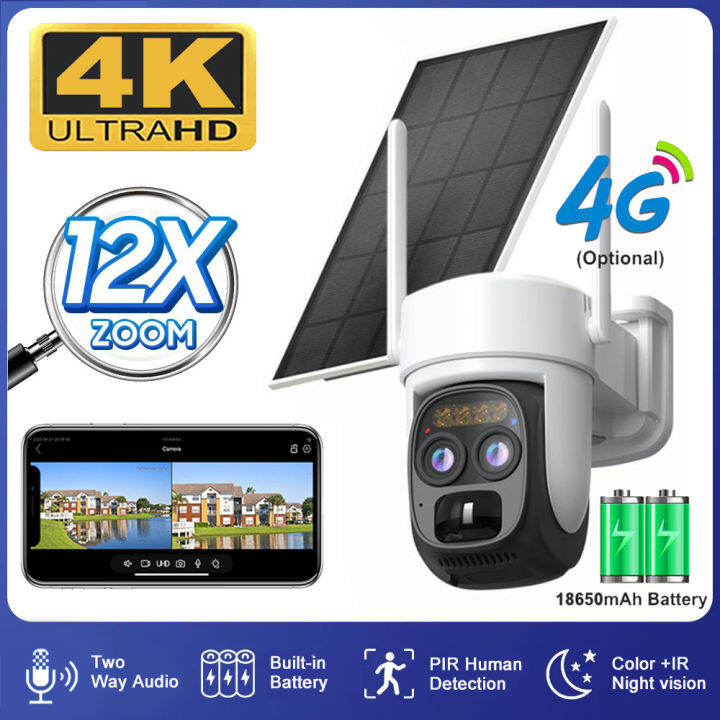 Ezviz 4k 8mp 4g Sim Card Dual Lens Wifi Solar Camera Battery Pir Human Detection Outdoor