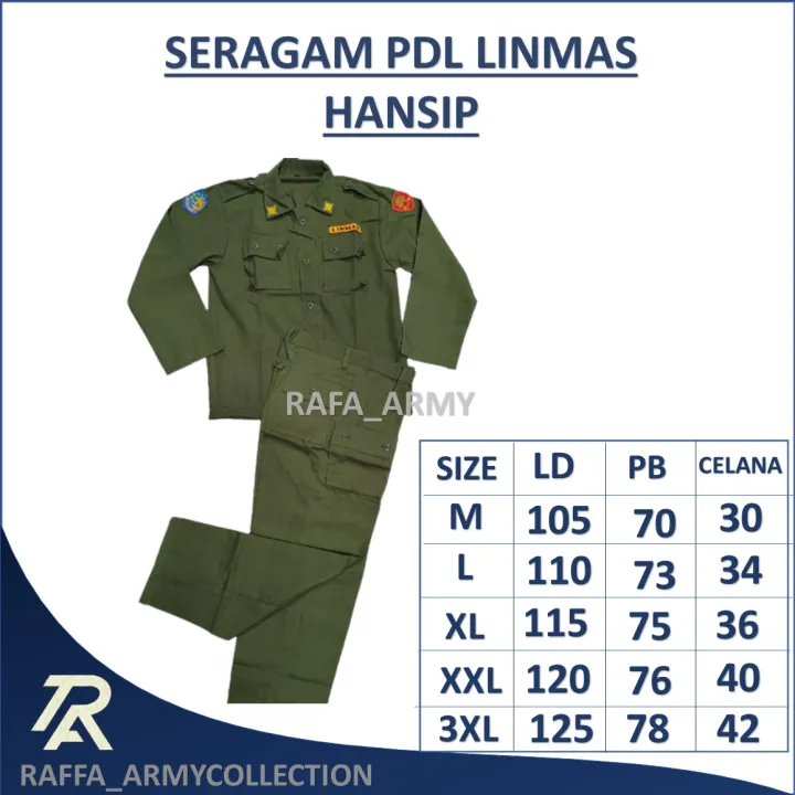 SERAGAM PDL LINMAS HANSIP BAJU LINMAS LENGKAP HANSIP PDL TERBARU 2021 ...