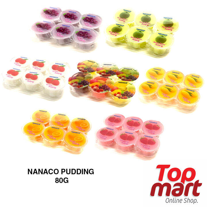 Nanaco Nata de Coco Pudding 80g x 6's - Strawberry/ Honeymelon/ Lychee ...