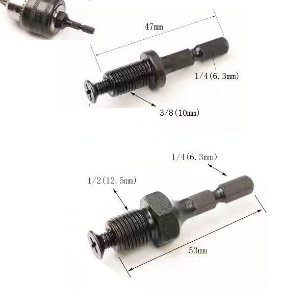 (( 2pcs/set For Hex Shank Adapter )) ~~~~ 1/2 and 3/8 Male Thread Screw ...