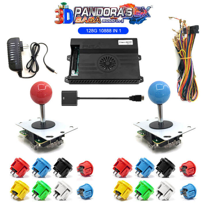 SQ ARCADE 3D WIFI Pandoras Saga Box EX2 10888 in 1 DIY Kit Copy Sanwa Joystick and Buttons Game ...