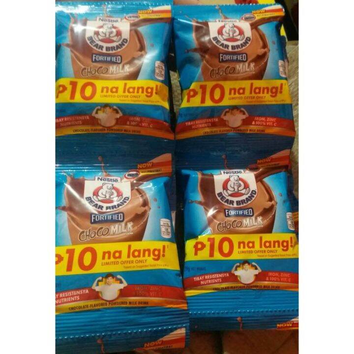 BEAR BRAND FORTIFIED MILK POWDER CHOCO 33g (sold by tie 8's) | Lazada PH
