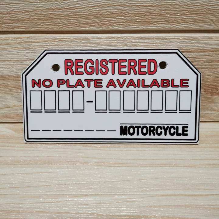 Motorcycle Temporary Plate Manual Input Temporary Registered Plate ...