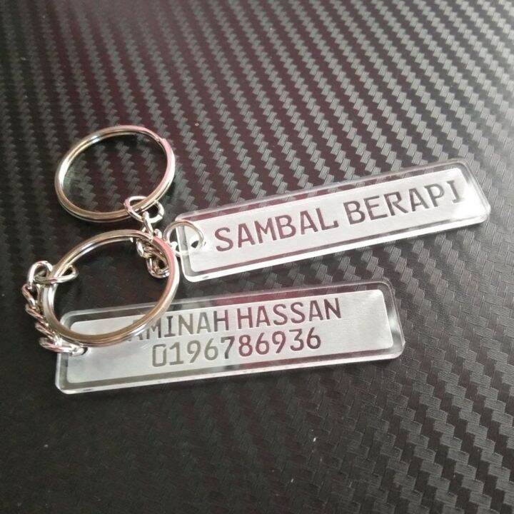 Keychain Nama Jenama Brand Bsines Akrilic Transparent Kustom | Lazada
