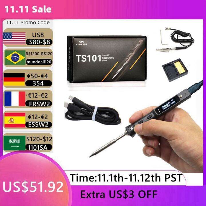 Original TS101 Mini USB Electric Soldering Iron Adjustable Temperature ...