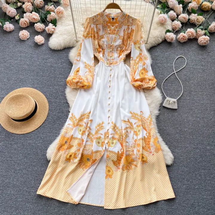 Gorgeous Elegant Ladies High-end Retro Court Style Dress Age-reducing ...
