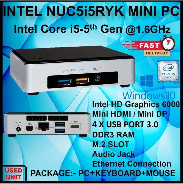 INTEL NUC5i5RYK / D5420WYKH Mini CPU CORE i5 (4th / 5th GEN) M.2 SSD ...