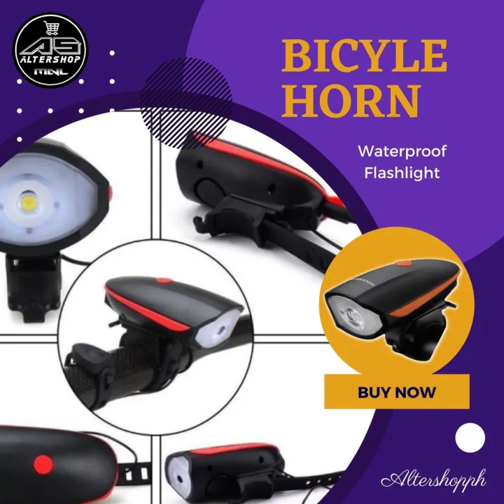 Original Bicycle Horn Bell With Usb Rechargeable Waterproof Flashlight ...