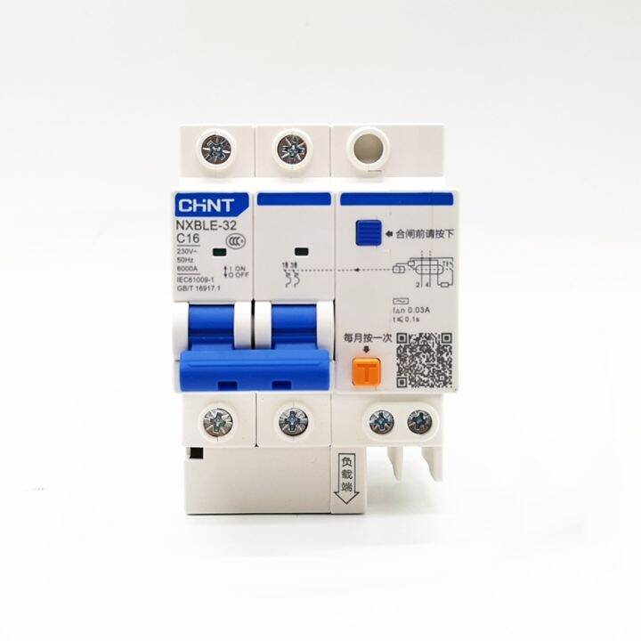 New CHINT Residual Current Circuit Breaker NXBLE-32 2P 30mA C6A 10A 16A 20A 25A 32A Circuit ...