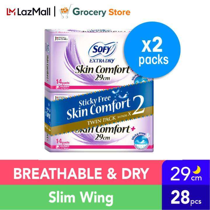 SOFY Extra Dry Night Slim Wing 29cm 14pcs (Twinpack) | Lazada