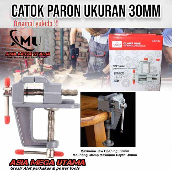 YUKIDO JAPANESE Ragum Mini Clamp Catok Meja Mini Bench Vice Table 30mm ...