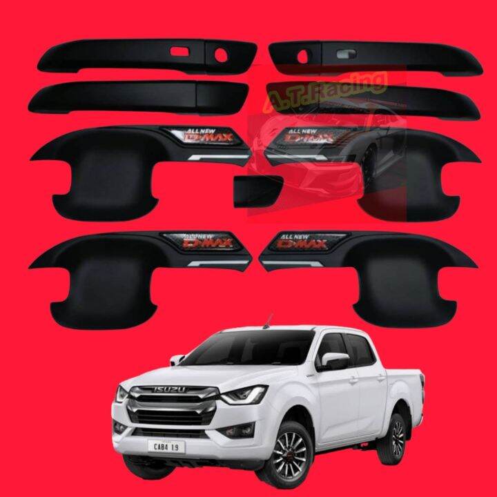 เบ้ากันรอย ครอบมือจับ D MAX 20 21 22 23 งานดำด้าน มีโลโก้สะท้อนแสง ...