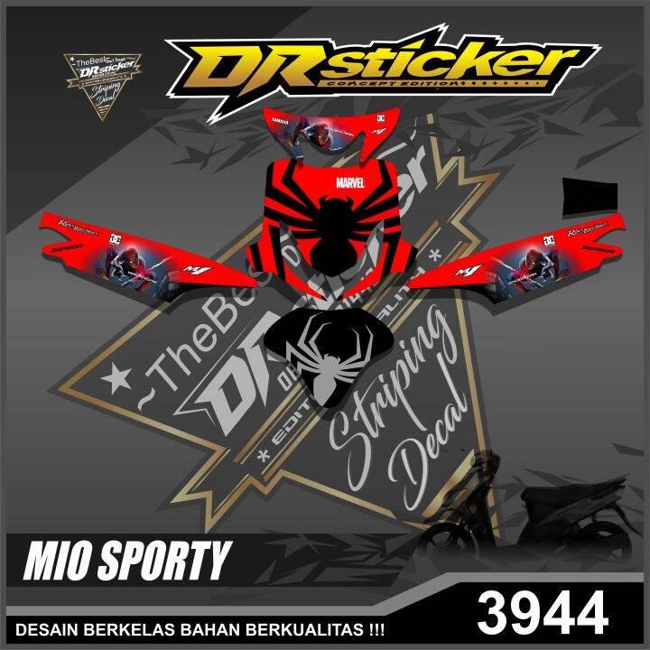 3944 Decal Motor Yamaha Mio Sporty Sticker Fullbody Desain Spiderman ...
