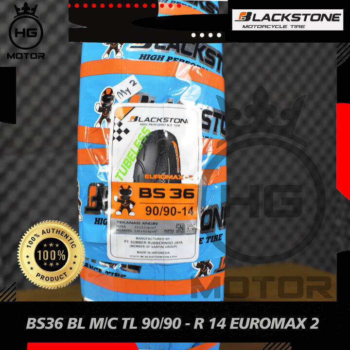BAN BLACKSTONE EUROMAX 2 BS36 BS 36 90/90 RING 14 BAN MOTOR MATIC TUBELESS | Lazada Indonesia