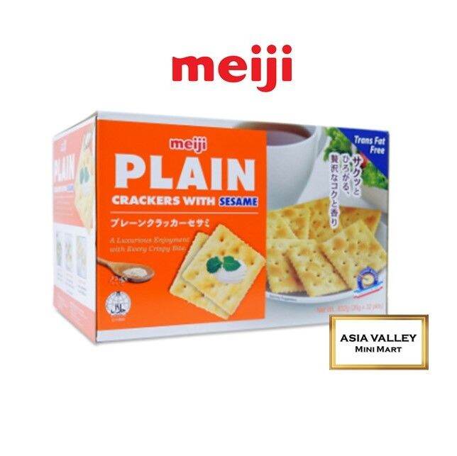 Imported Meiji Plain Crackers Sesame Biscuits Japan 32x26g. Best before ...