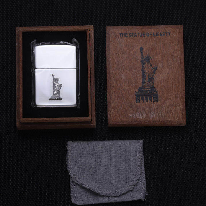 Zippo lighter genuine 1992 original sterling silver American Statue of Liberty collection level ...