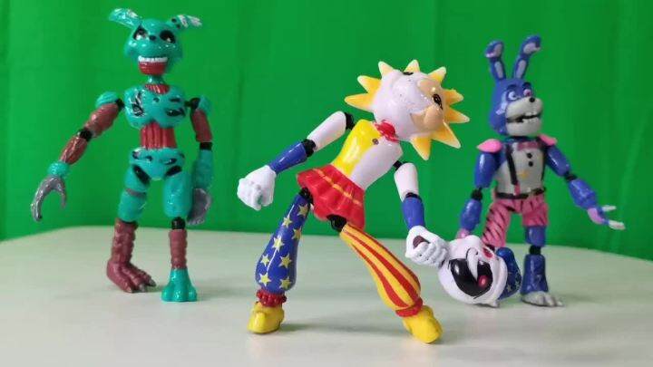 3PcsSet Fnaf Sundrop Anime Figure Movable Bonnie Bear Pvc Model Action ...