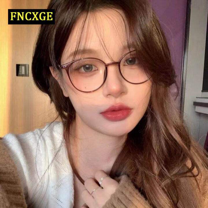 FNCXGE แว่นสายตาสั้น กรองแสงสีฟ้า กรอบใหญ่ สไตล์เกาหลี มีให้เลือกทั้งแบบมีค่าสายตา -100 ถึง -600 ...