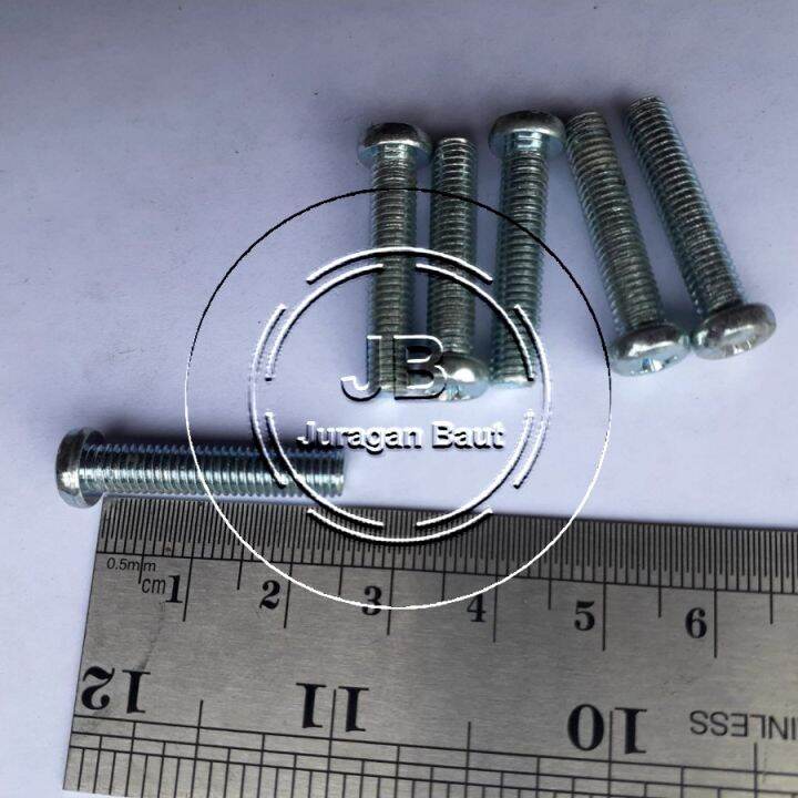 10 BUAH BAUT JP M5 X 25 PAN HEAD SEKRUP M5X25 PANJANG 2,5CM 2,5 CM 5X45 ...