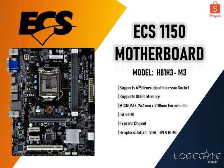 ECS H81 Motherboard Support 4th Gen Intel Processor 1150 | Lazada PH