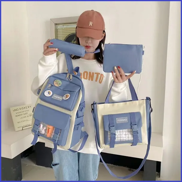 ECAF.shop 🛒🛒🛒 4in1 Set Junior High School Bag 2022 Backpack Campus ...