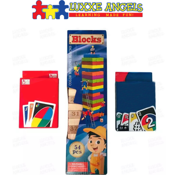 Luxxe Angels Number Stacking Blocks with 2 set of Playing Cards | Party ...