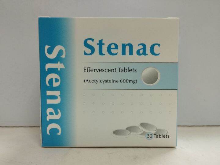 Stenac Effervescent Tablets (Acetylcysteine 600mg) 10 Tablets / 30 ...