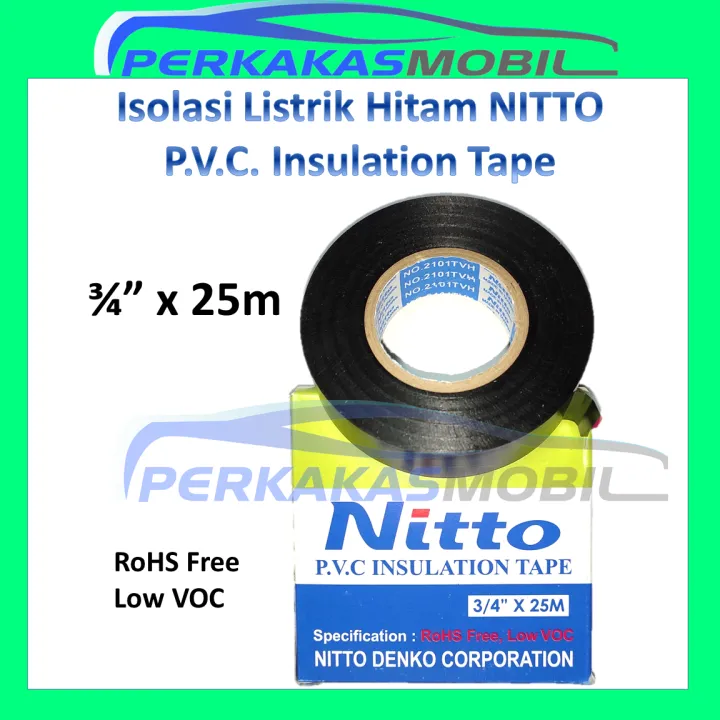 Isolasi listrik hitam NITTO atau selotip kabel listrik atau isolasi ...