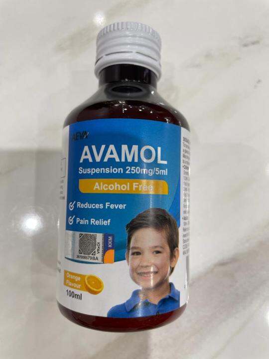 Avamol suspension(PARACETAMOL SYRUP) 250mg/5ml 100ML | Lazada