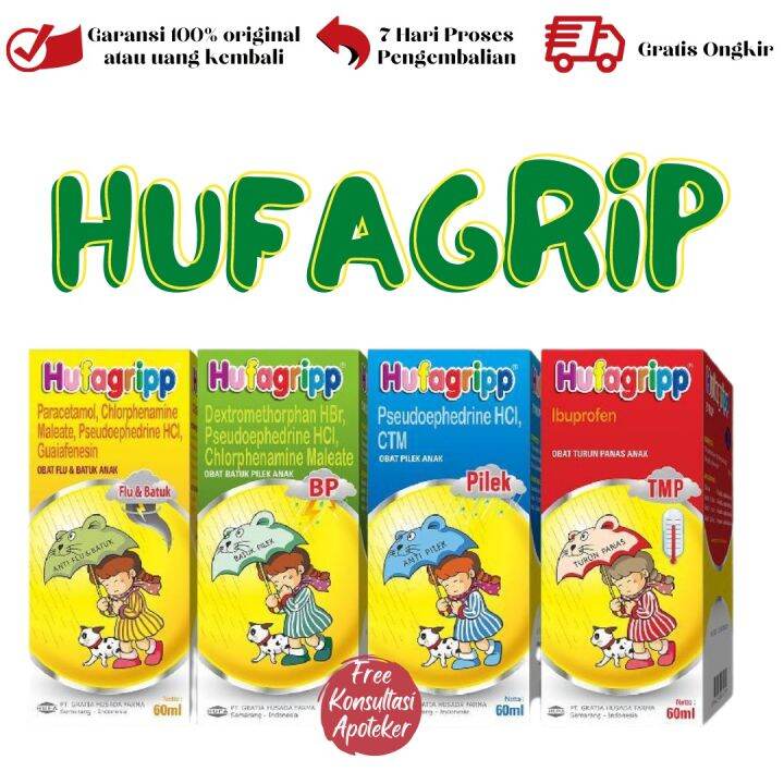 Hufagrip Syrup 60ml All Variant Flu Batuk Pilek BP Demam | Lazada Indonesia