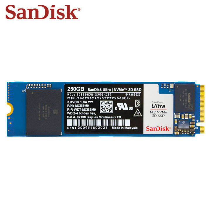 SanDisk Ultra 3D M.2 SSD 1TB 500GB 250GB NVMe M2 2280 PCIe Gen 3x4 ...