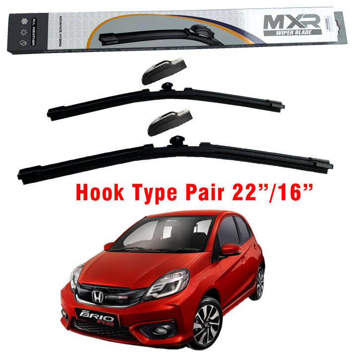 HONDA BRIO Wiper Hook Type U-lock #2 MXR Wipers Advance Hybrid All ...
