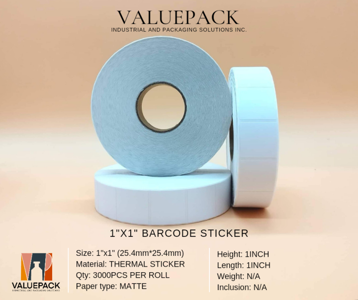 BARCODE THERMAL STICKER 1"X1" (25.4mm x25.4mm) | Lazada PH