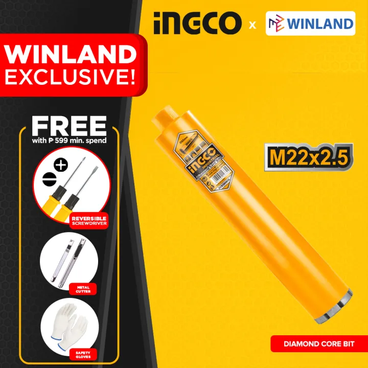 INGCO by Winland Industrial M22 x 2.5 Diamond Core Bit 122mm DCB581228 ...