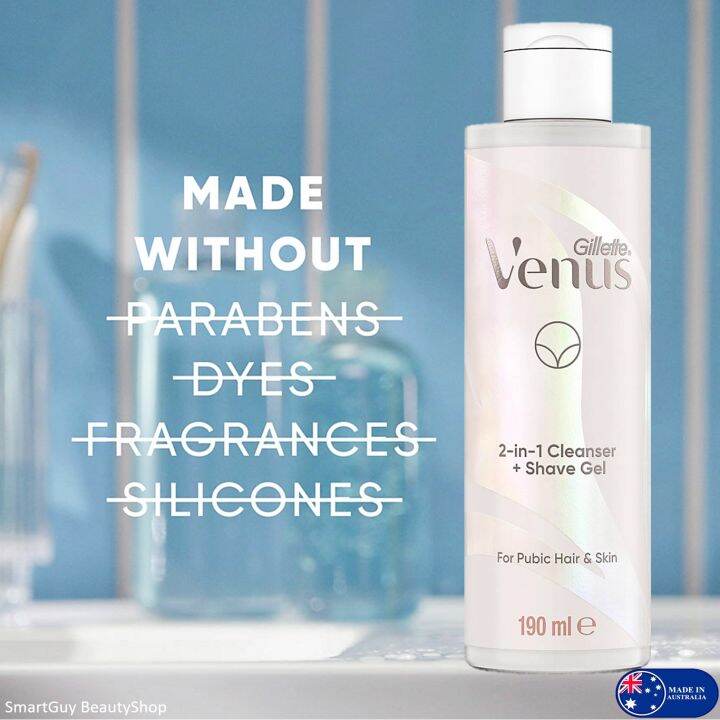 Gillette Venus 2 In 1 Cleanser & Shave Gel 190ml เจลโกนขนและทำความสะอาด ...