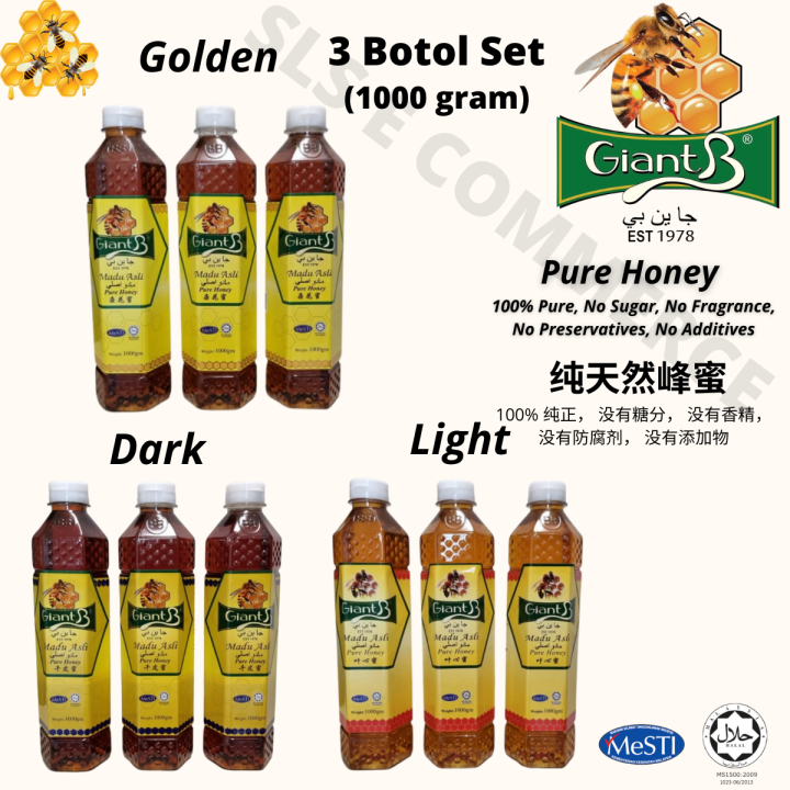SLS Shop 3 Botol Set Giant B Pure Honey Original Sugar Free (Golden ...