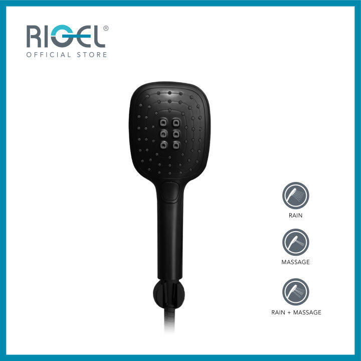 RIGEL Matte Black Hand Showerhead 3 Spray Modes RL-HSW241-BM | Lazada ...