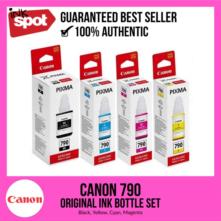 Canon Pixma 790 GI-790 Original Ink Bottle Set (Black,Cyan,Yellow ...